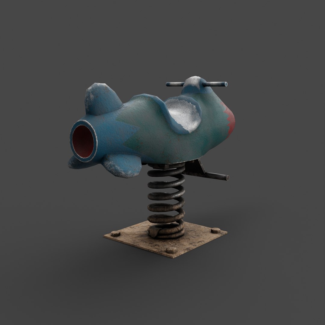 3D Rocket Spring Rider In Old Vintage Post Apocalyptic Style Model ...