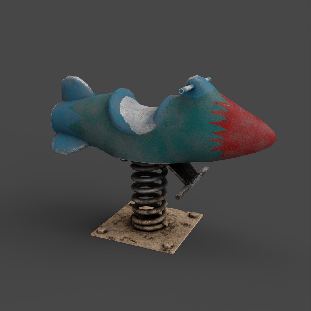 3D Rocket Spring Rider In Old Vintage Post Apocalyptic Style Model ...