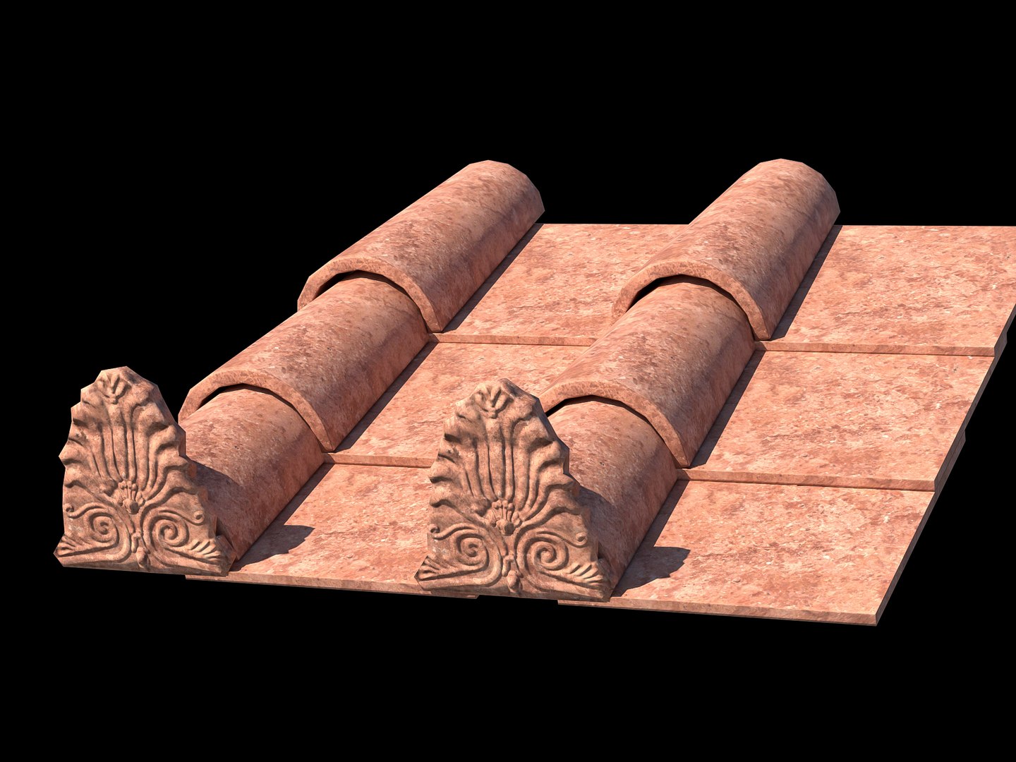 Roman Roof Tiles 3D - TurboSquid 2161166