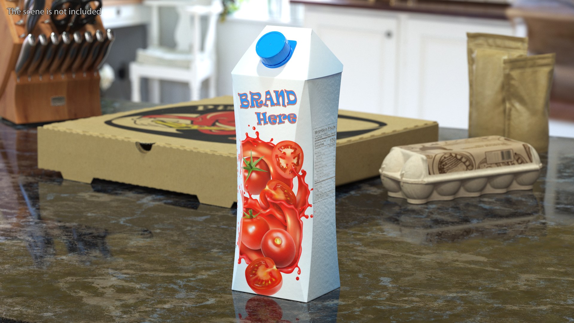 3D Drink Carton Pack With Screw Cap Mockup Blue - TurboSquid 1922143