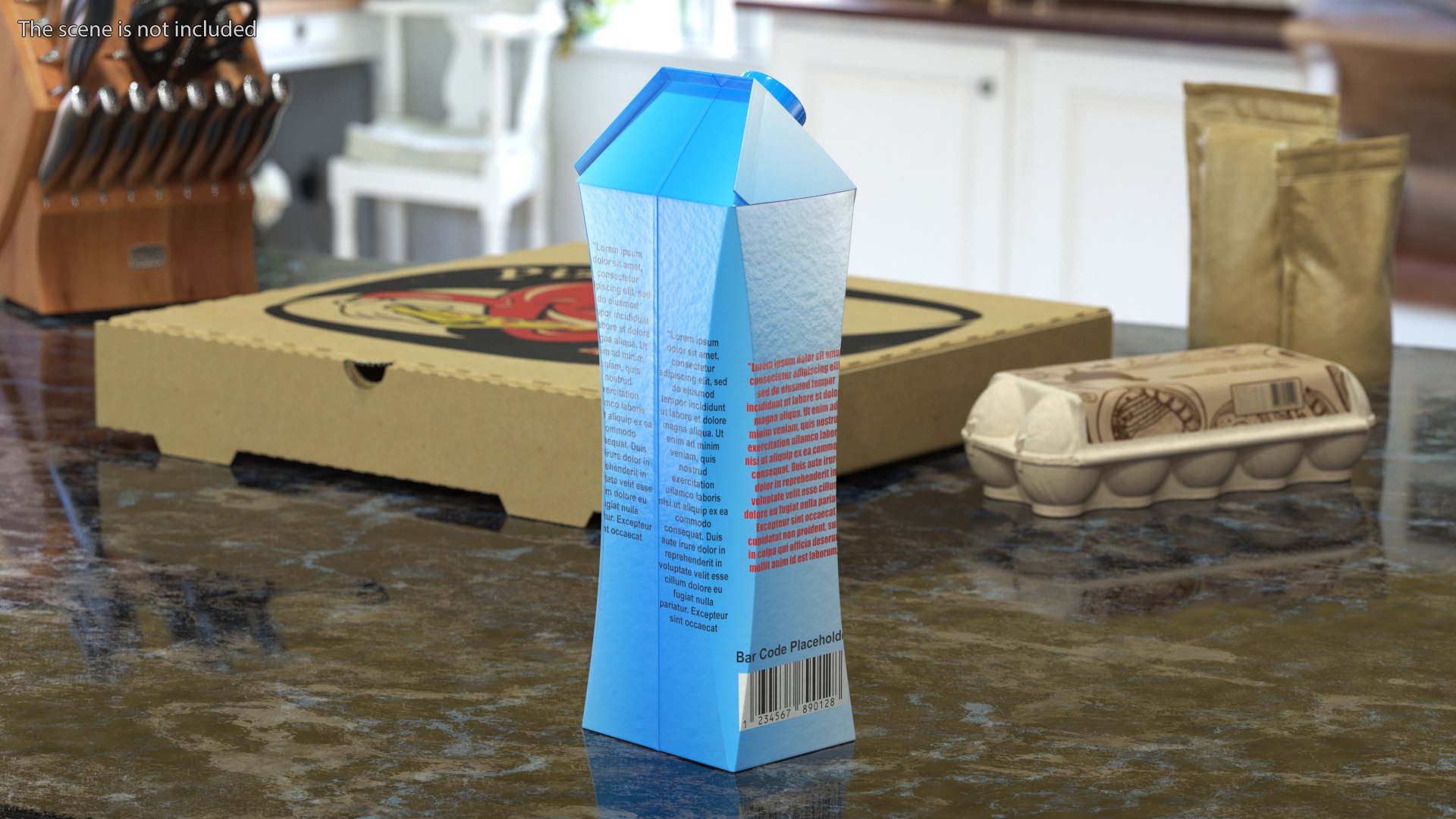 3D Drink Carton Pack With Screw Cap Mockup Blue - TurboSquid 1922143