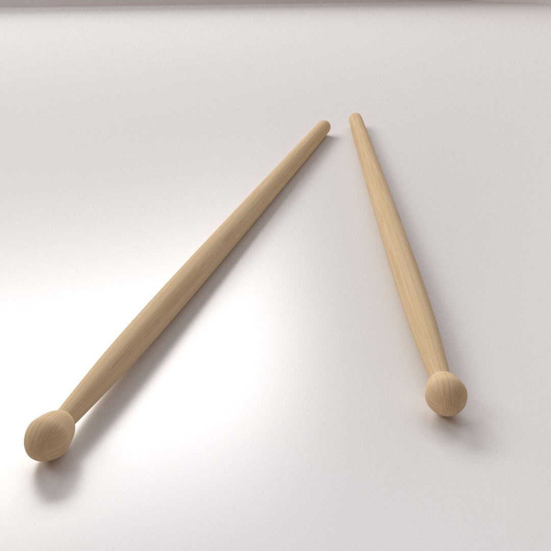 3d Drum Sticks Model