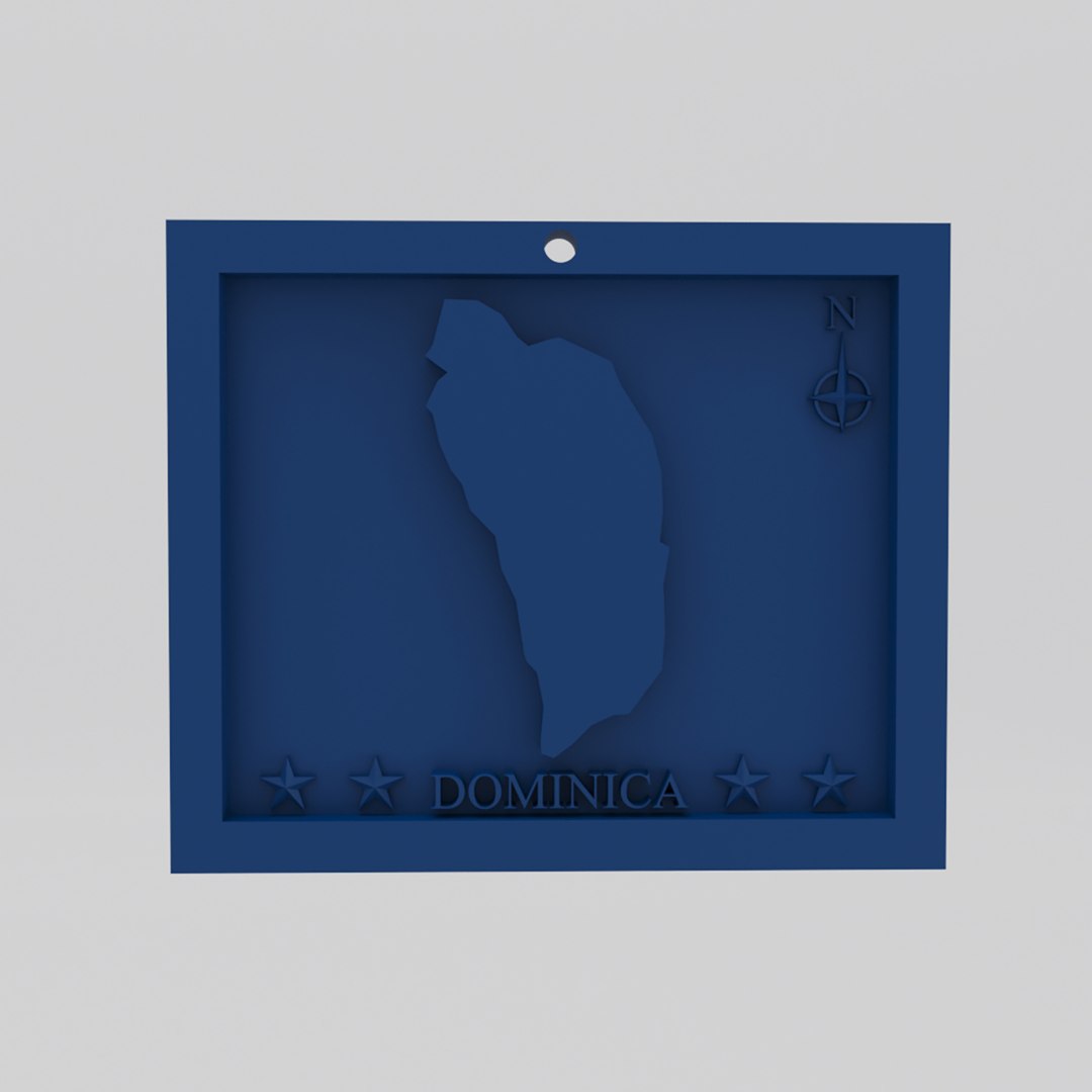 3D Dominica Map Print model - TurboSquid 1727024