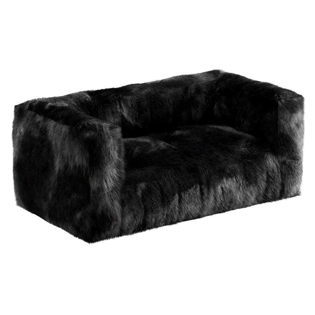 3D Model Sofa Black Fur - TurboSquid 1796943