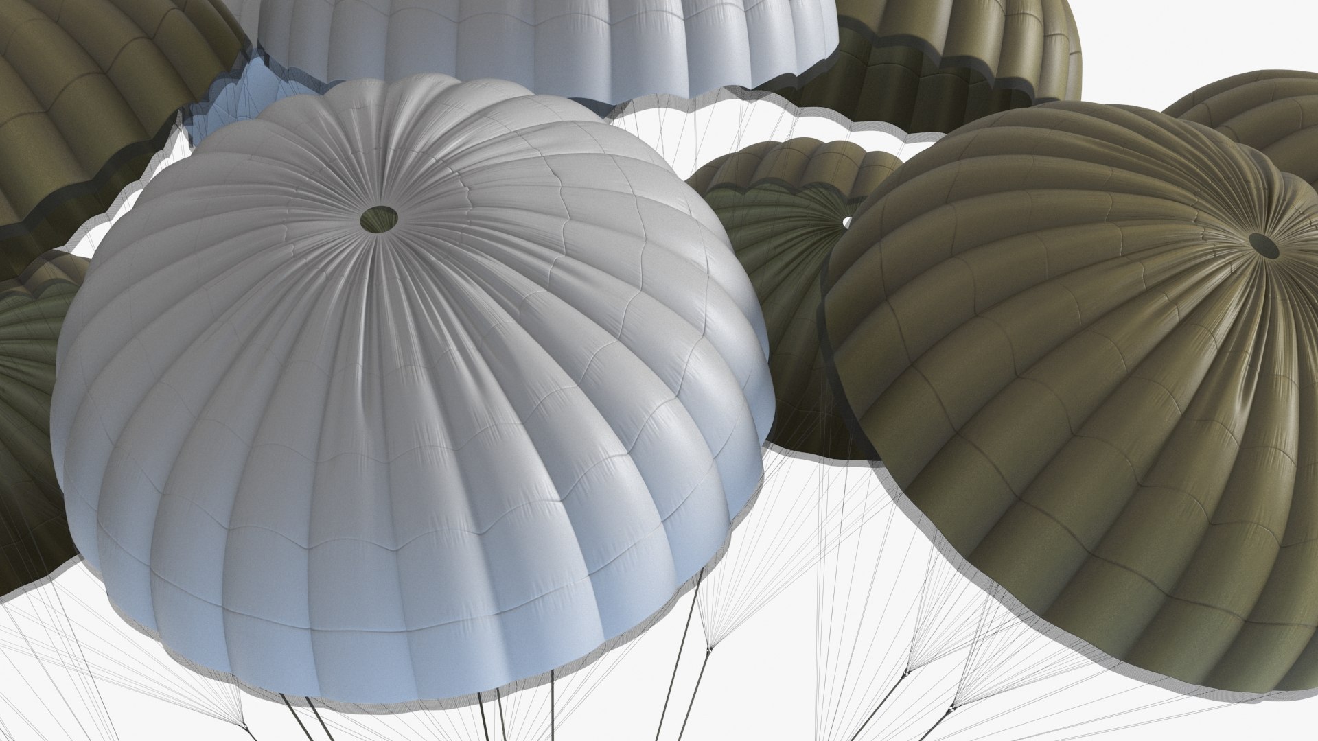 3D Military Parachute With Cargo - TurboSquid 2314068