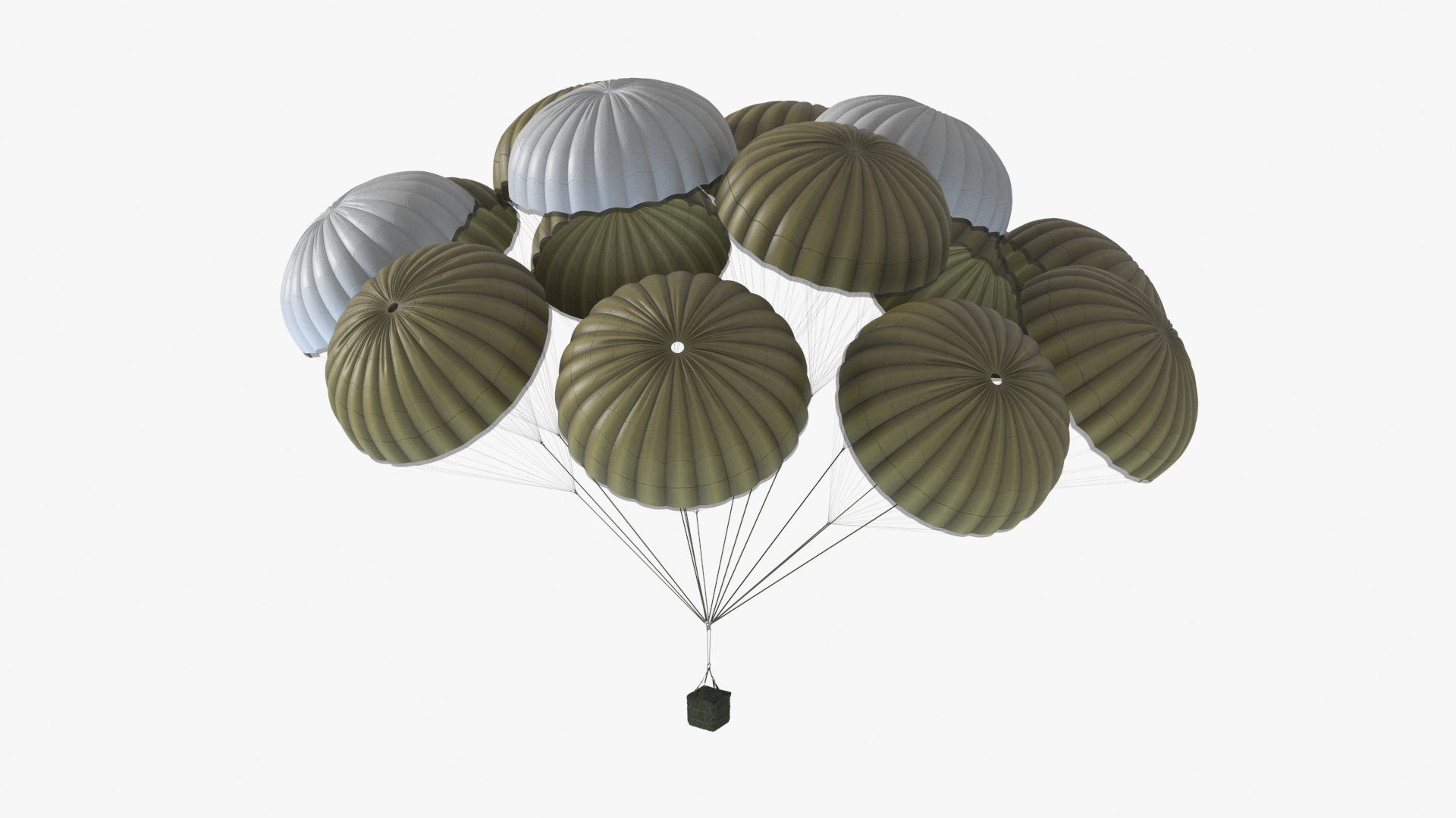 3D Military Parachute With Cargo - TurboSquid 2314068
