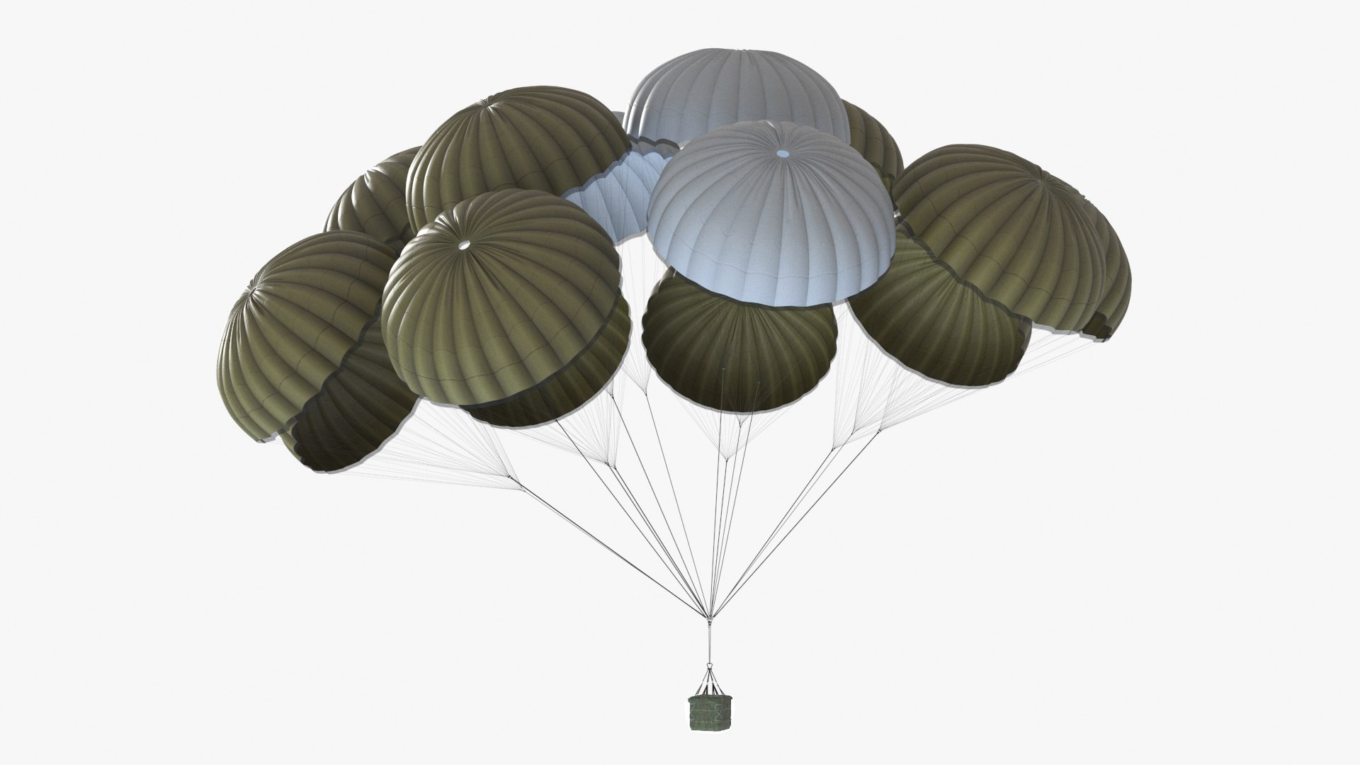 3D Military Parachute With Cargo - TurboSquid 2314068