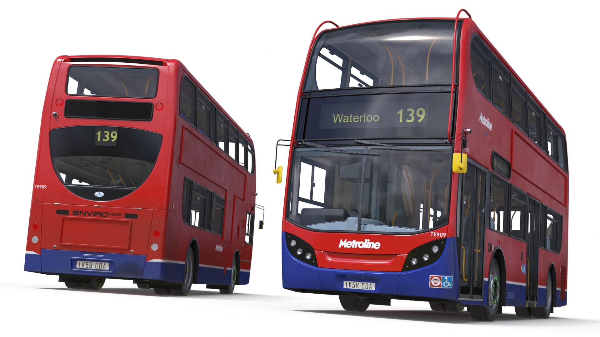 London Double Decker Bus Enviro 400 3D Model - TurboSquid 2349945