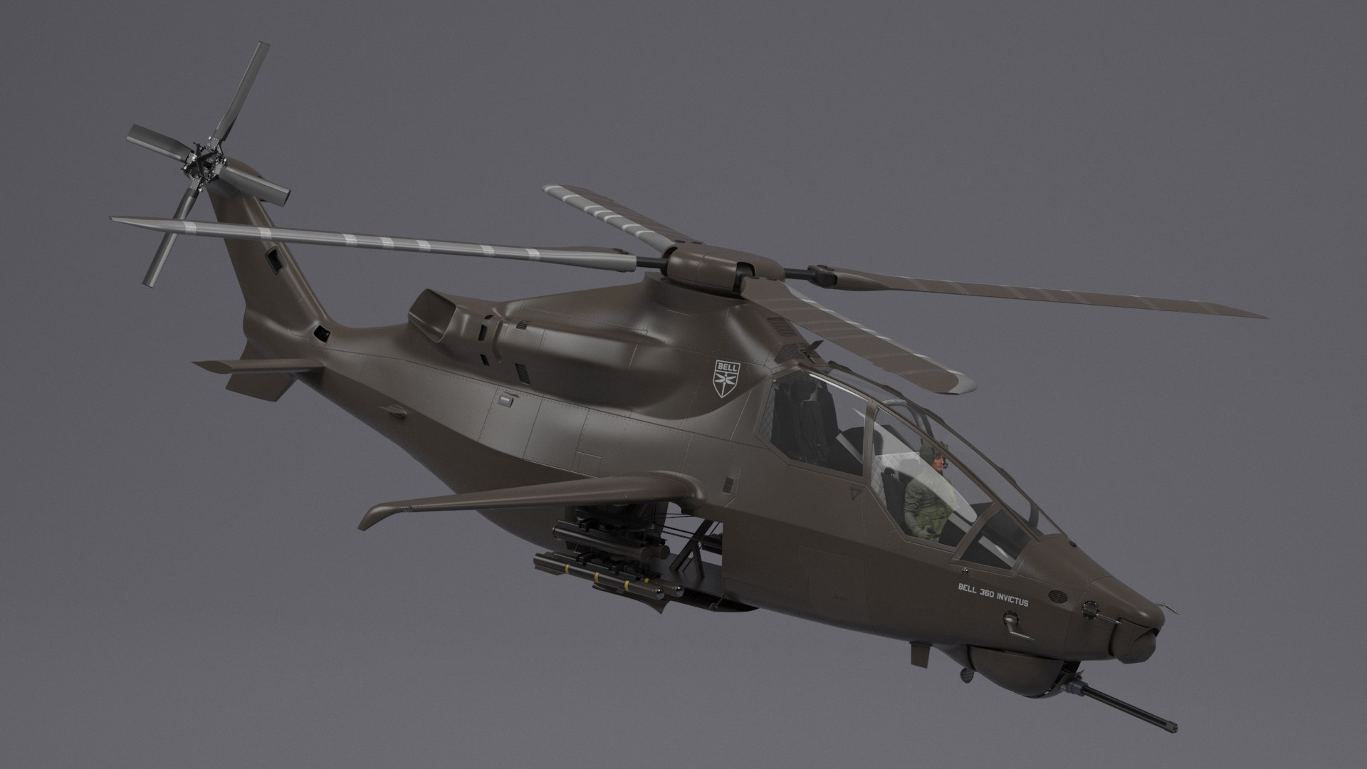 3D Model Bell 360 Invictus Helicopter With Pilot - TurboSquid 2289908