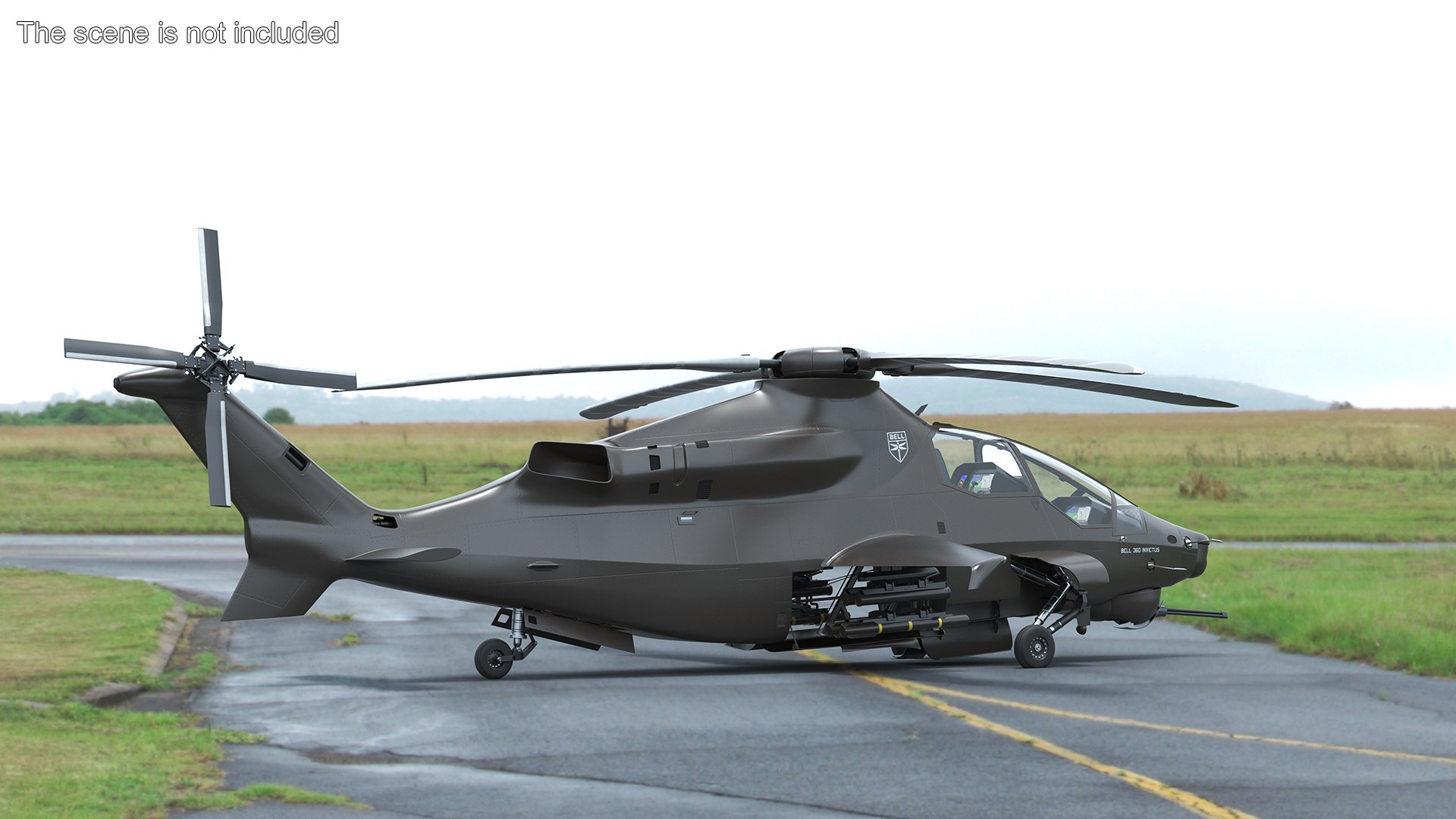 3D Model Bell 360 Invictus Helicopter With Pilot - TurboSquid 2289908