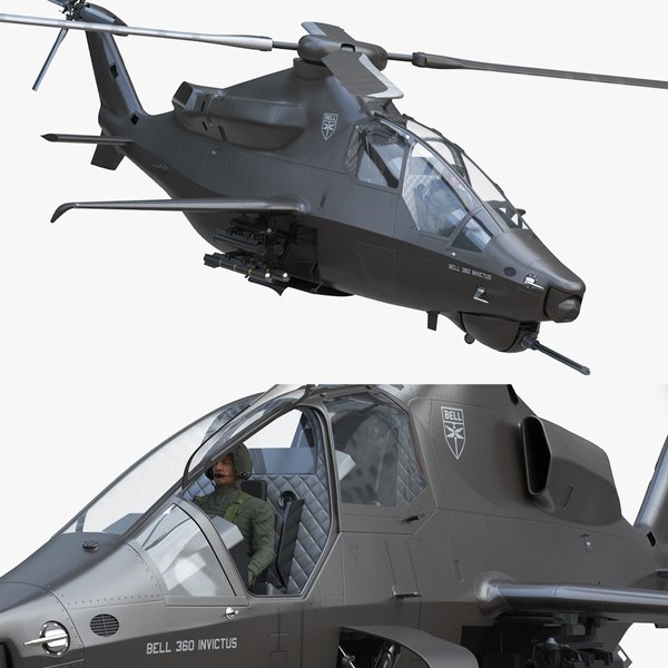 modelo 3d Helicóptero Bell 360 Invictus con piloto - TurboSquid 2289908