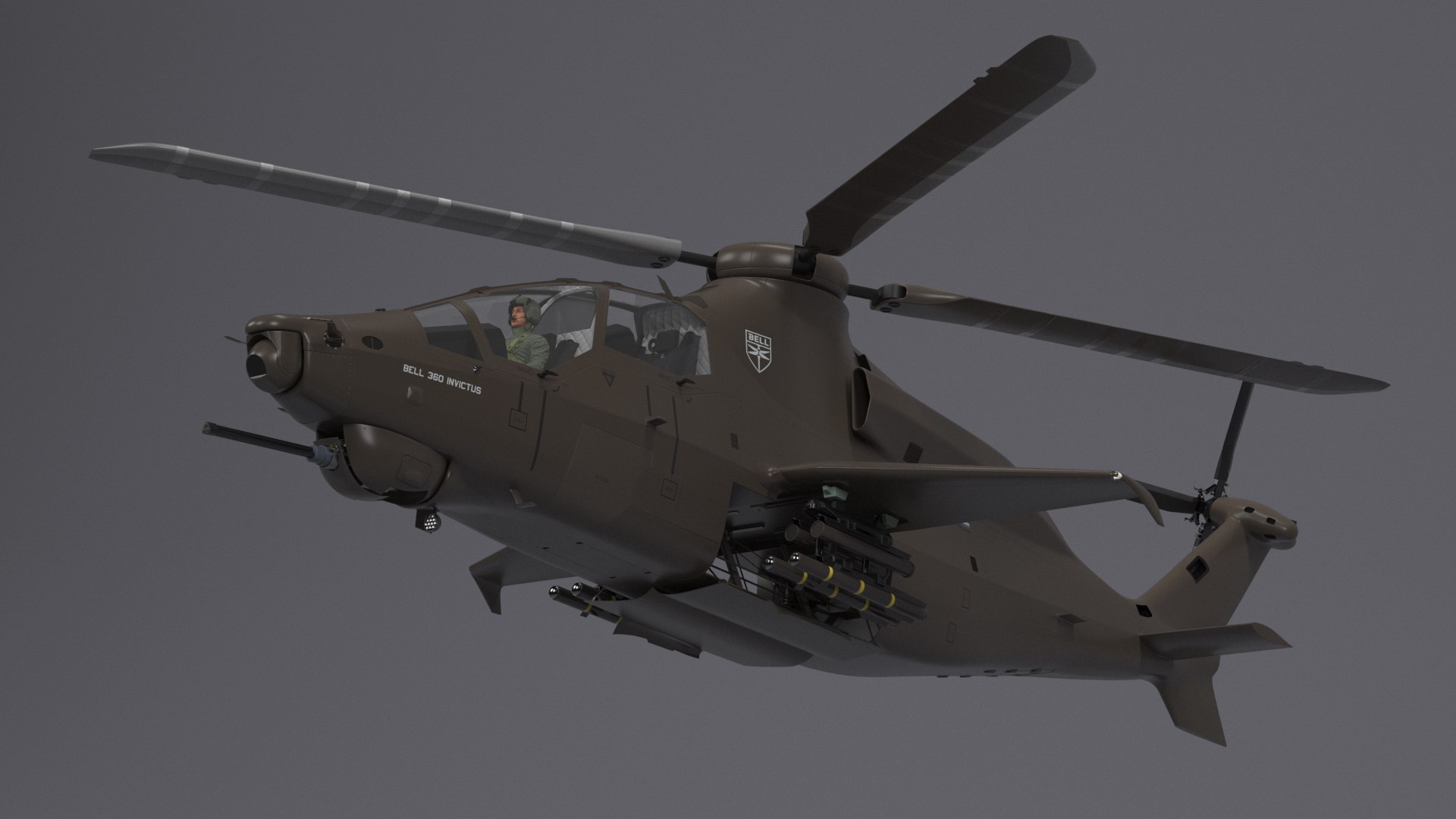 3D Model Bell 360 Invictus Helicopter With Pilot - TurboSquid 2289908