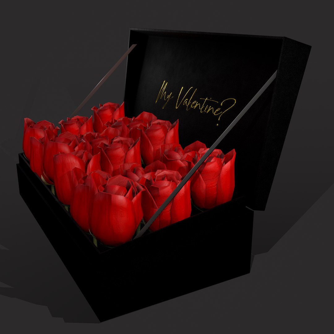 Box Of Roses 3D Model - TurboSquid 1849661