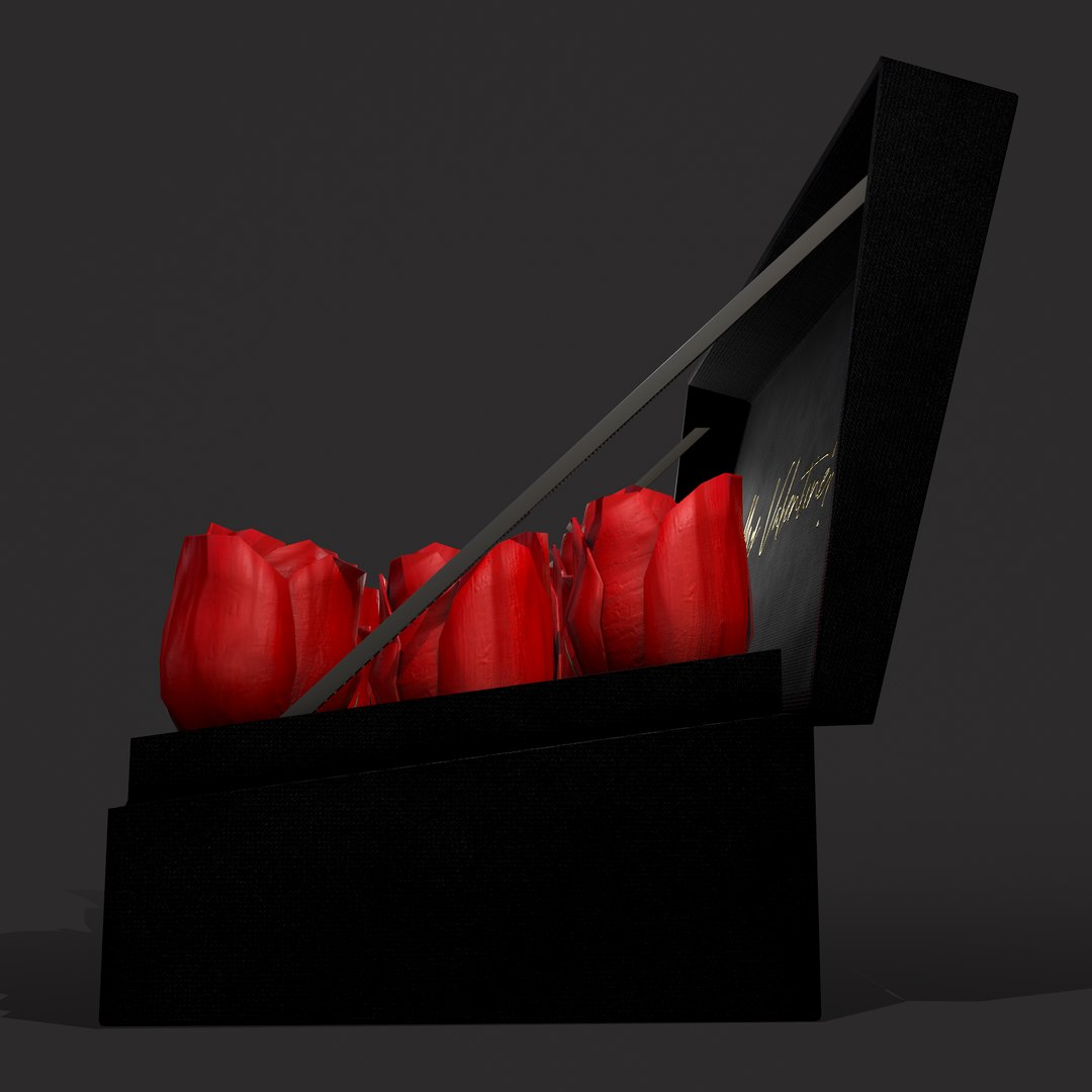 Box Of Roses 3D Model - TurboSquid 1849661
