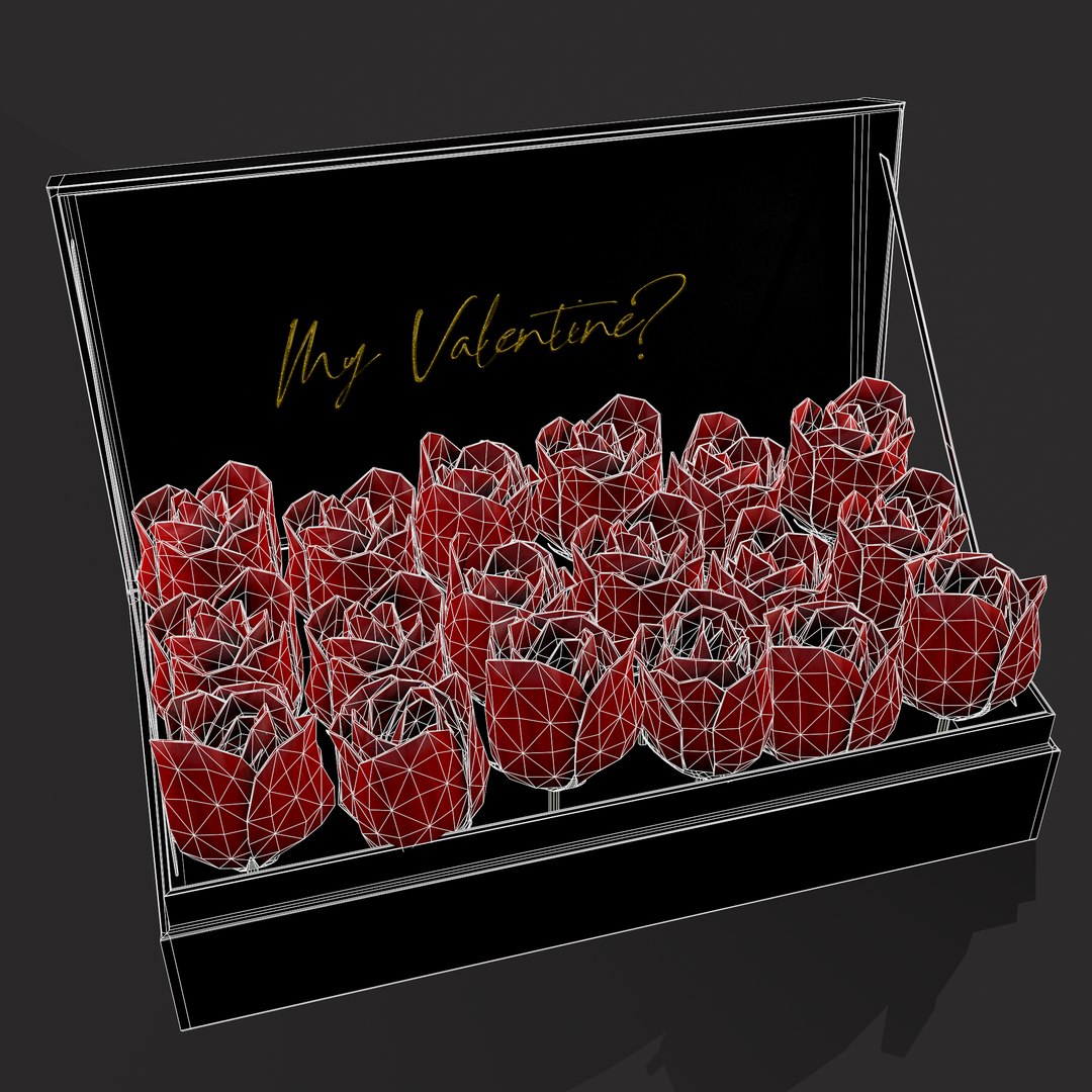 Box Of Roses 3D Model - TurboSquid 1849661