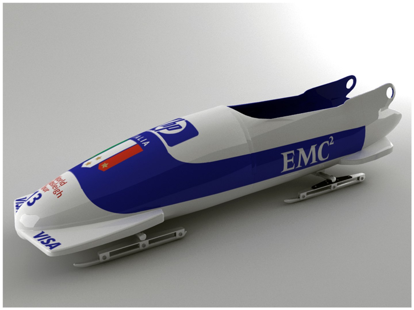 3d Model Bobsleigh Sled - Italy