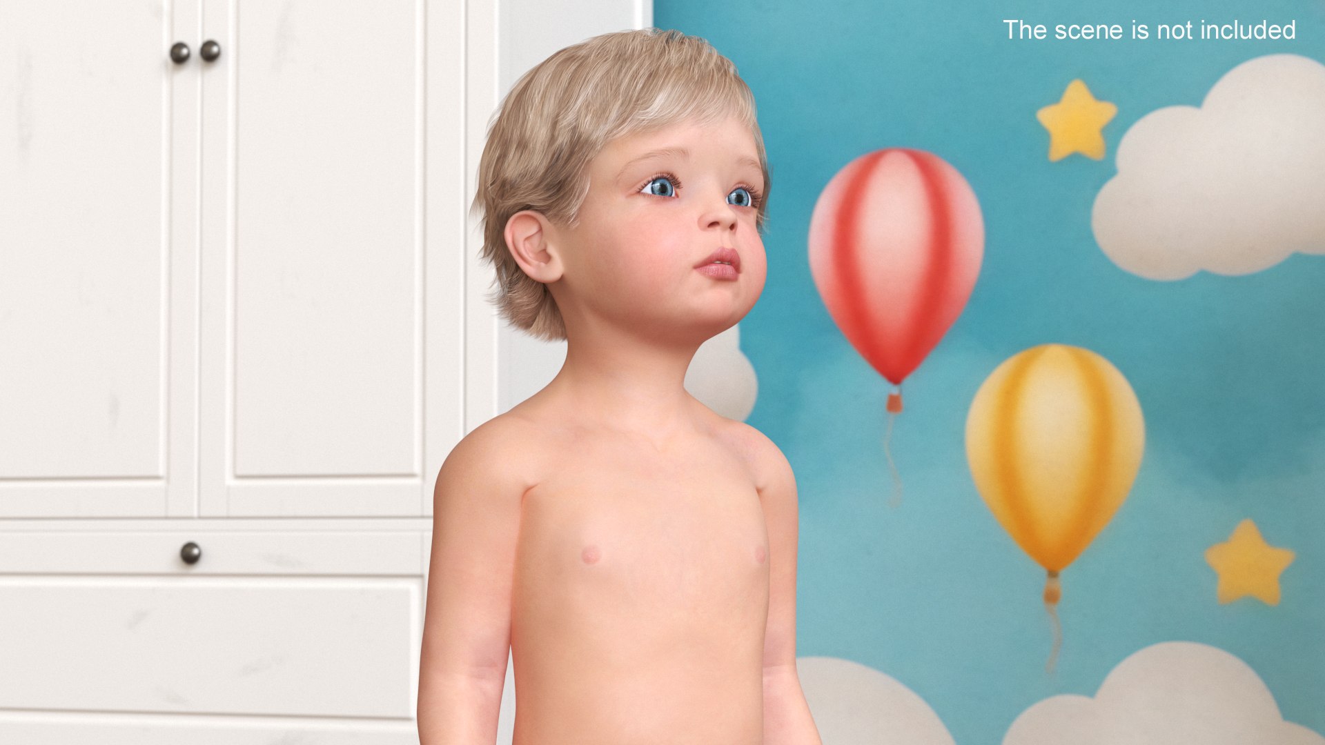 3D Boy Aged 1 Year In Diaper Standing Pose - TurboSquid 2269855