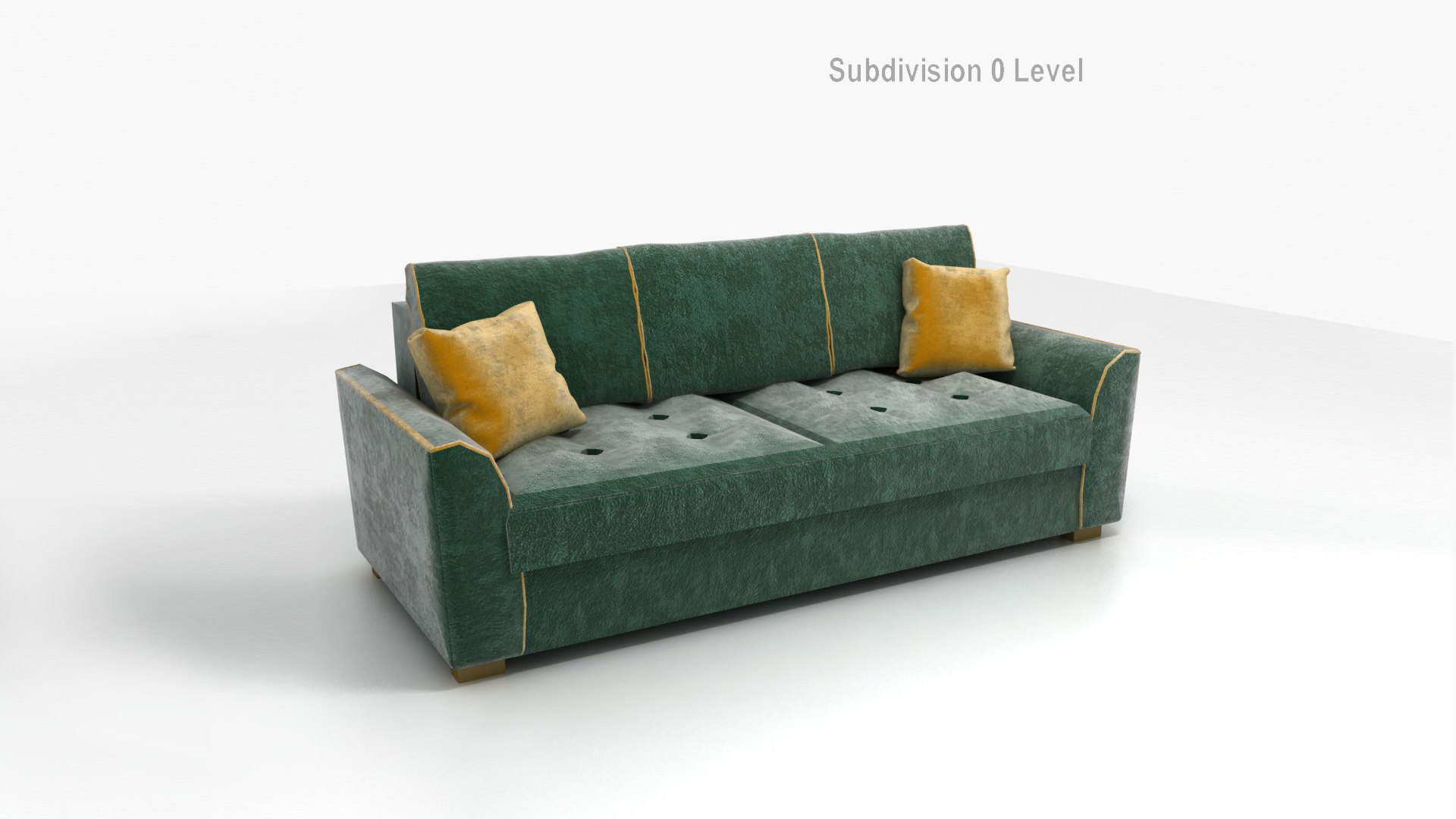 Green velvet sofa model - TurboSquid 1743480