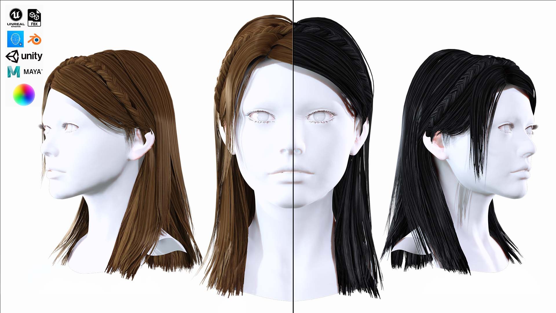 modelo 3d unity exPeinado realista de longitud media - TurboSquid 2132358