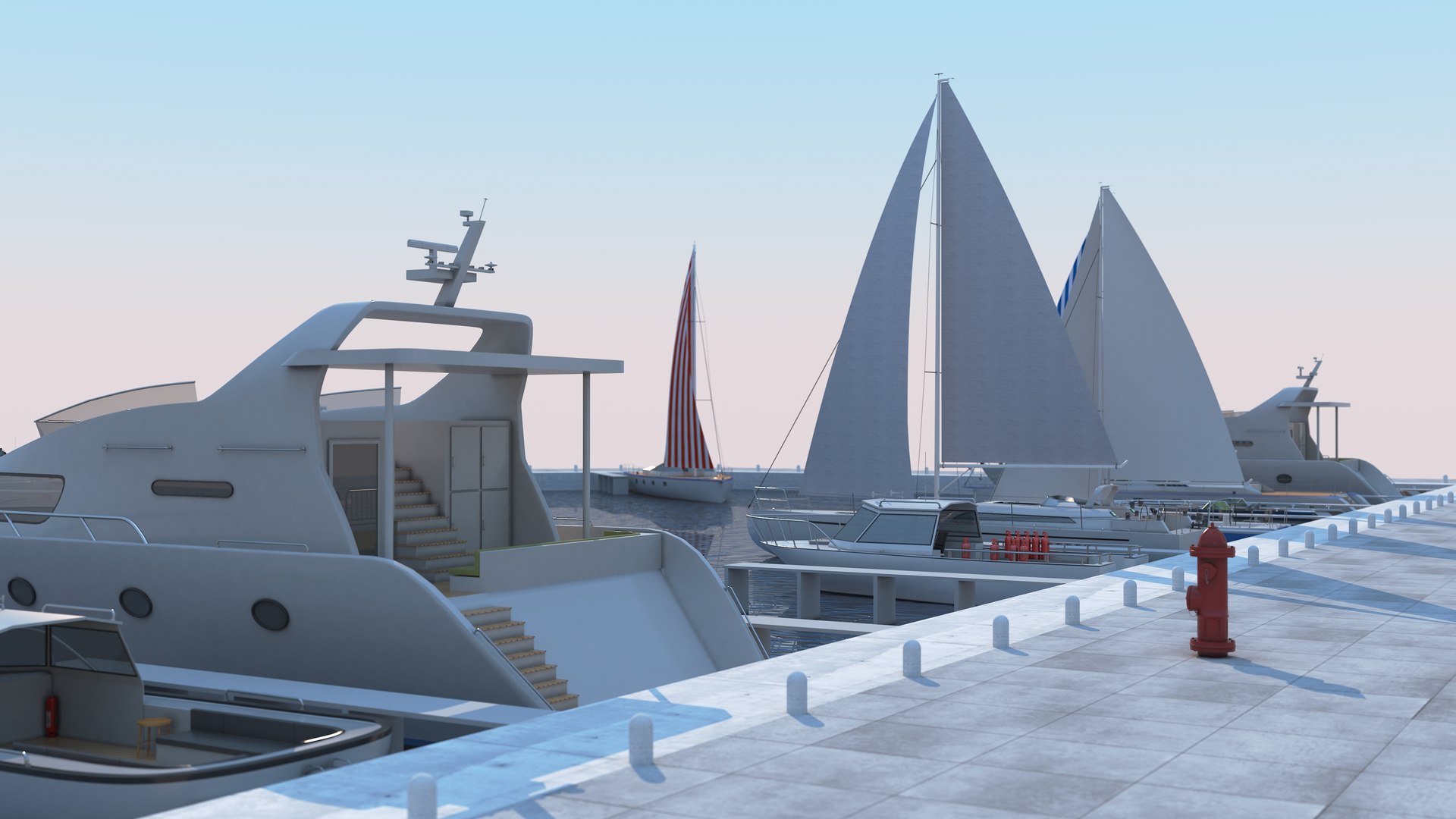 3D Yacht Marina Model - TurboSquid 1767973