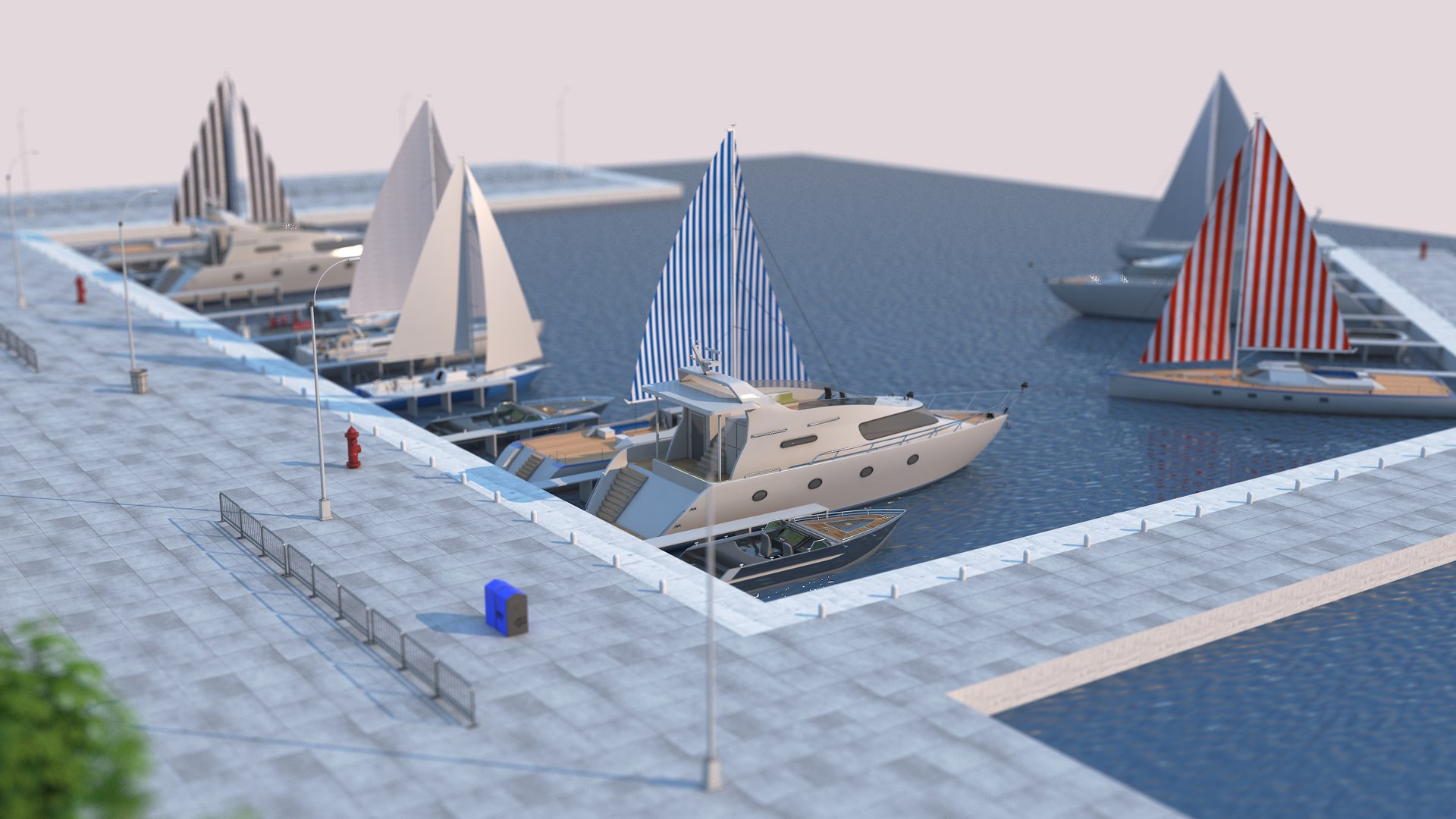 3D Yacht Marina Model - TurboSquid 1767973