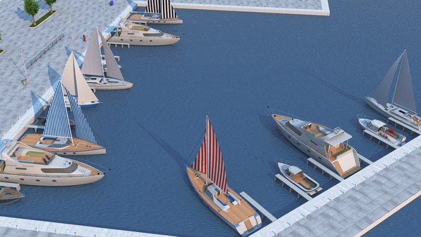 3D Yacht Marina model - TurboSquid 1767973