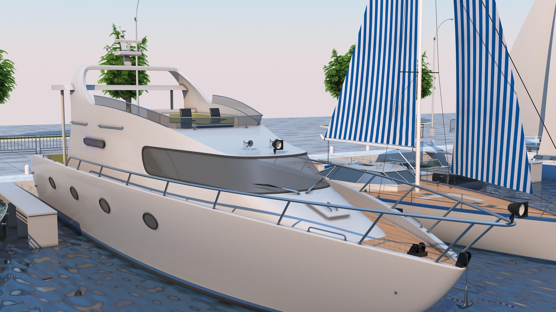 3D Yacht Marina Model - TurboSquid 1767973