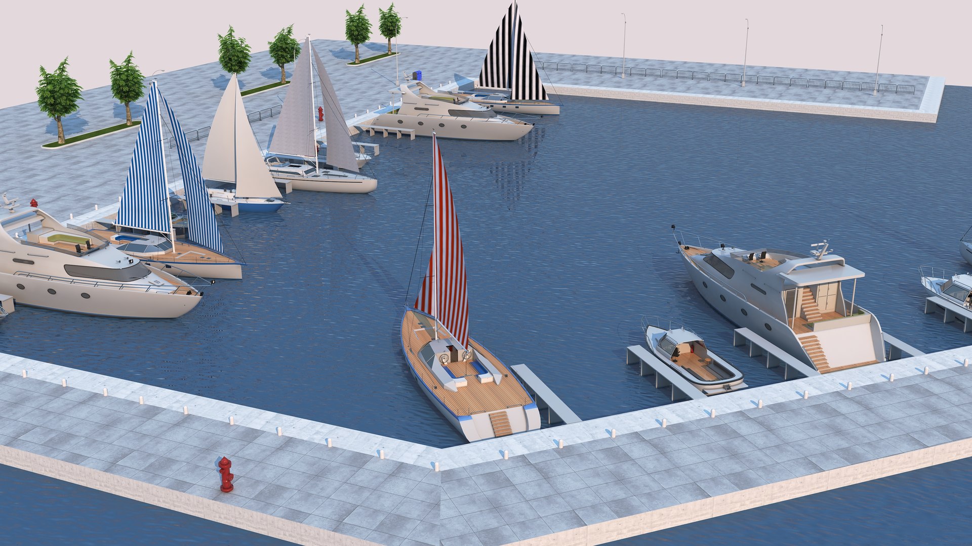 3D Yacht Marina Model - TurboSquid 1767973