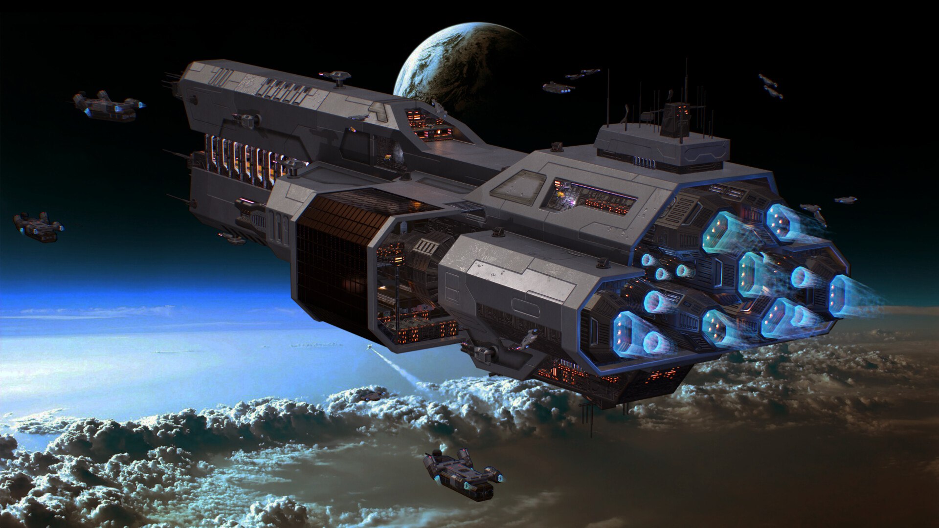 ExpansioSpaceship Low-Poly Sci-Fi Spaceship Fleet Mobile Optimized 3D ...