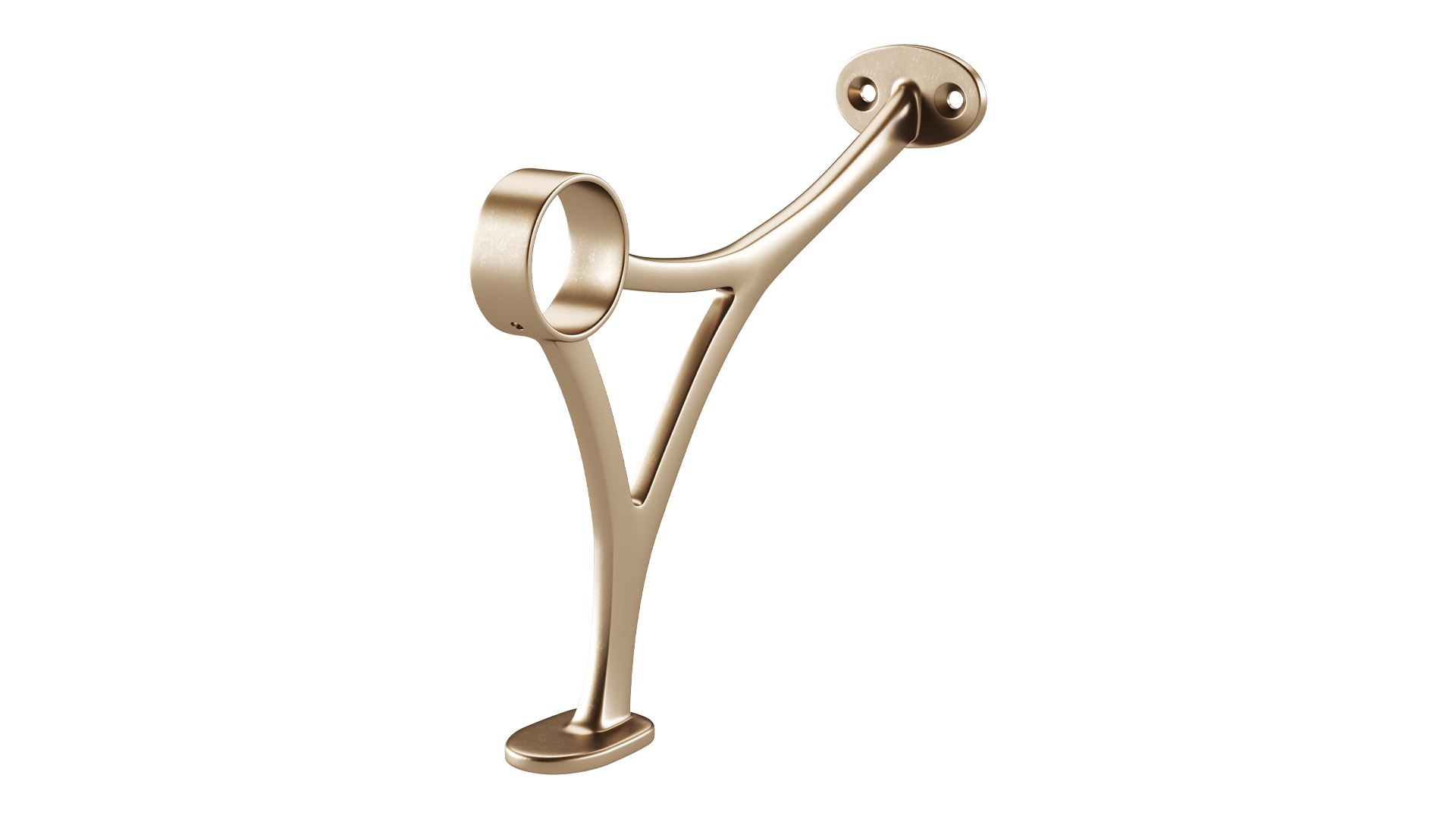 3D Polished Solid Brass Wall Mount Bar Bracket For Hanging Rail ...