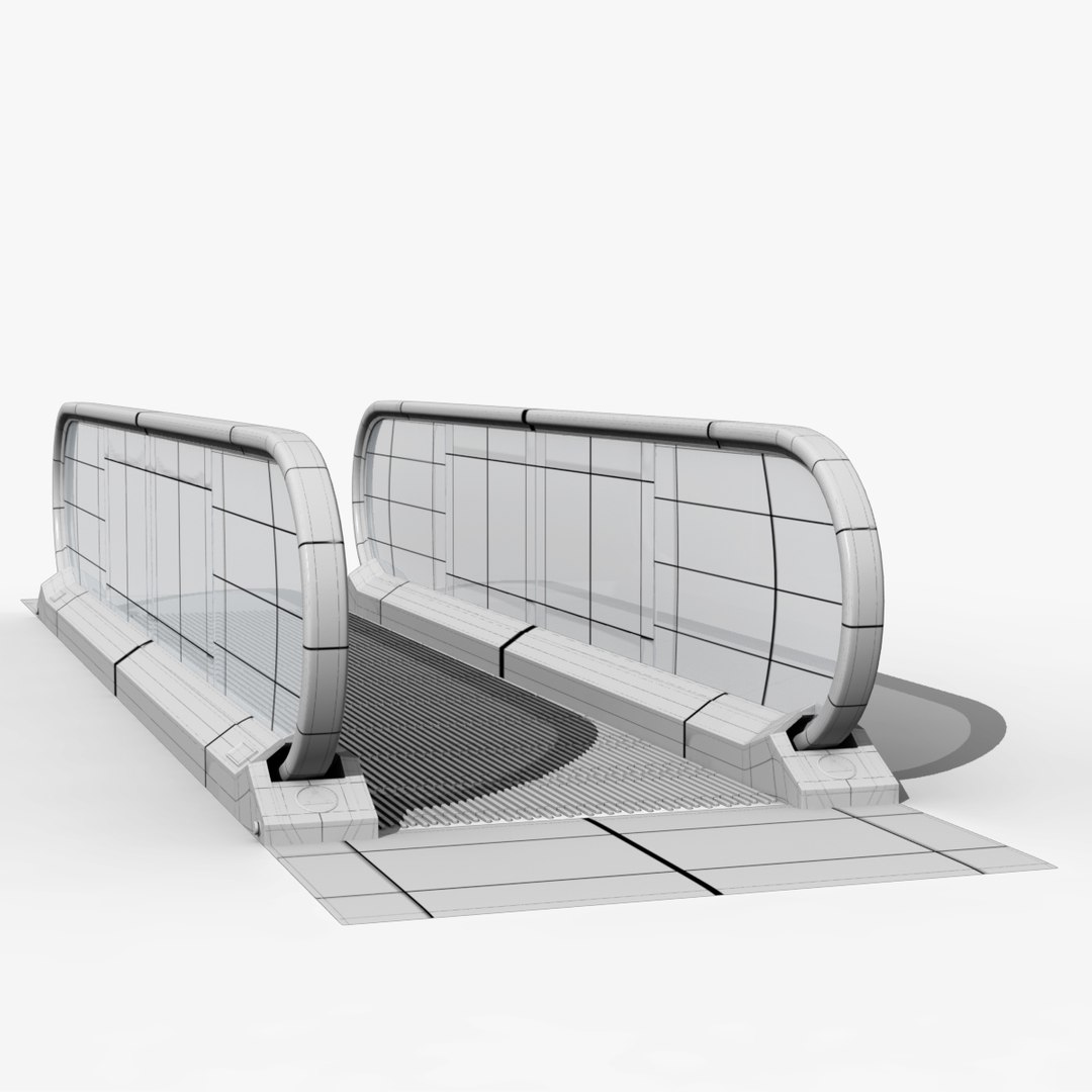 3d Airport Moving Walkway Model