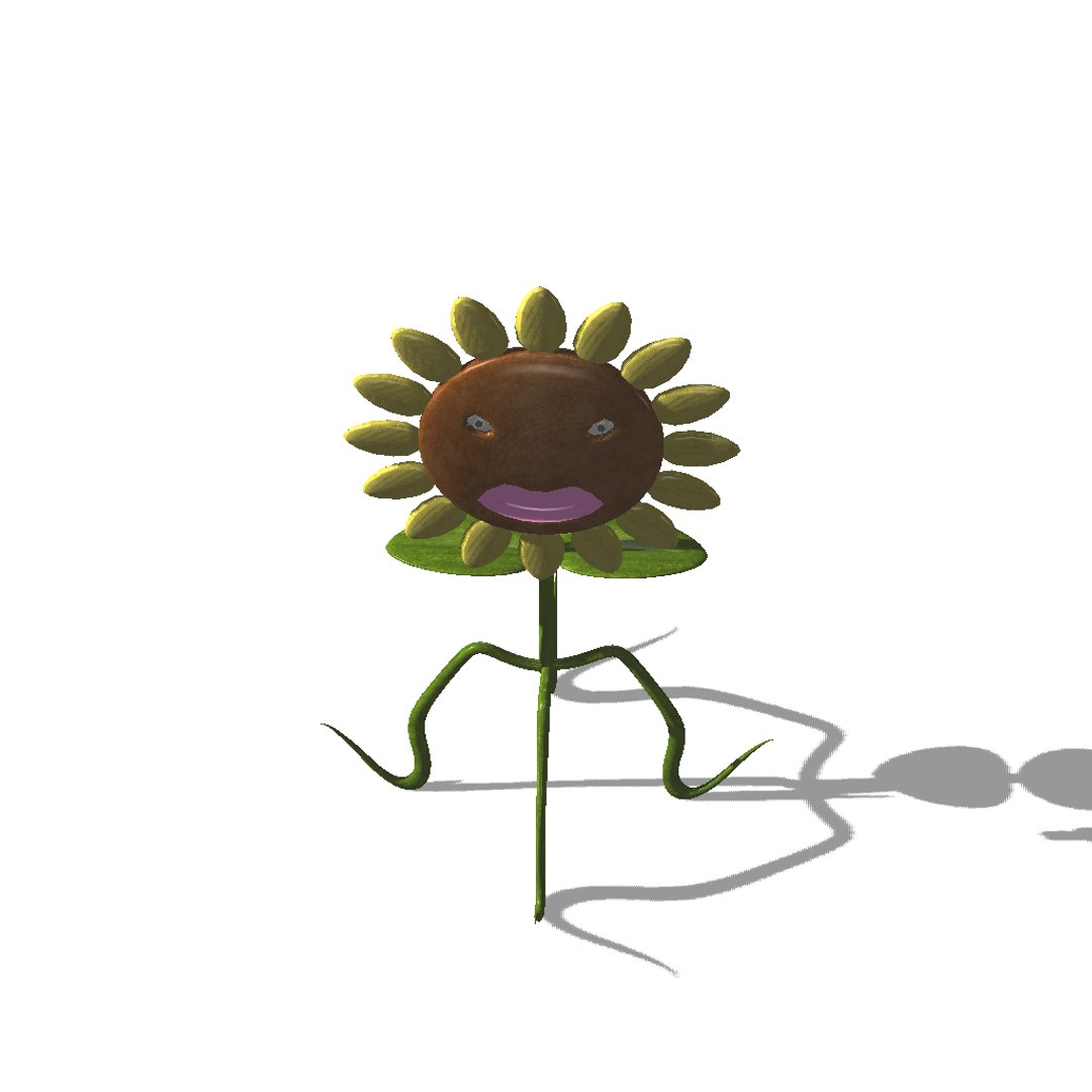 3d sunflower character