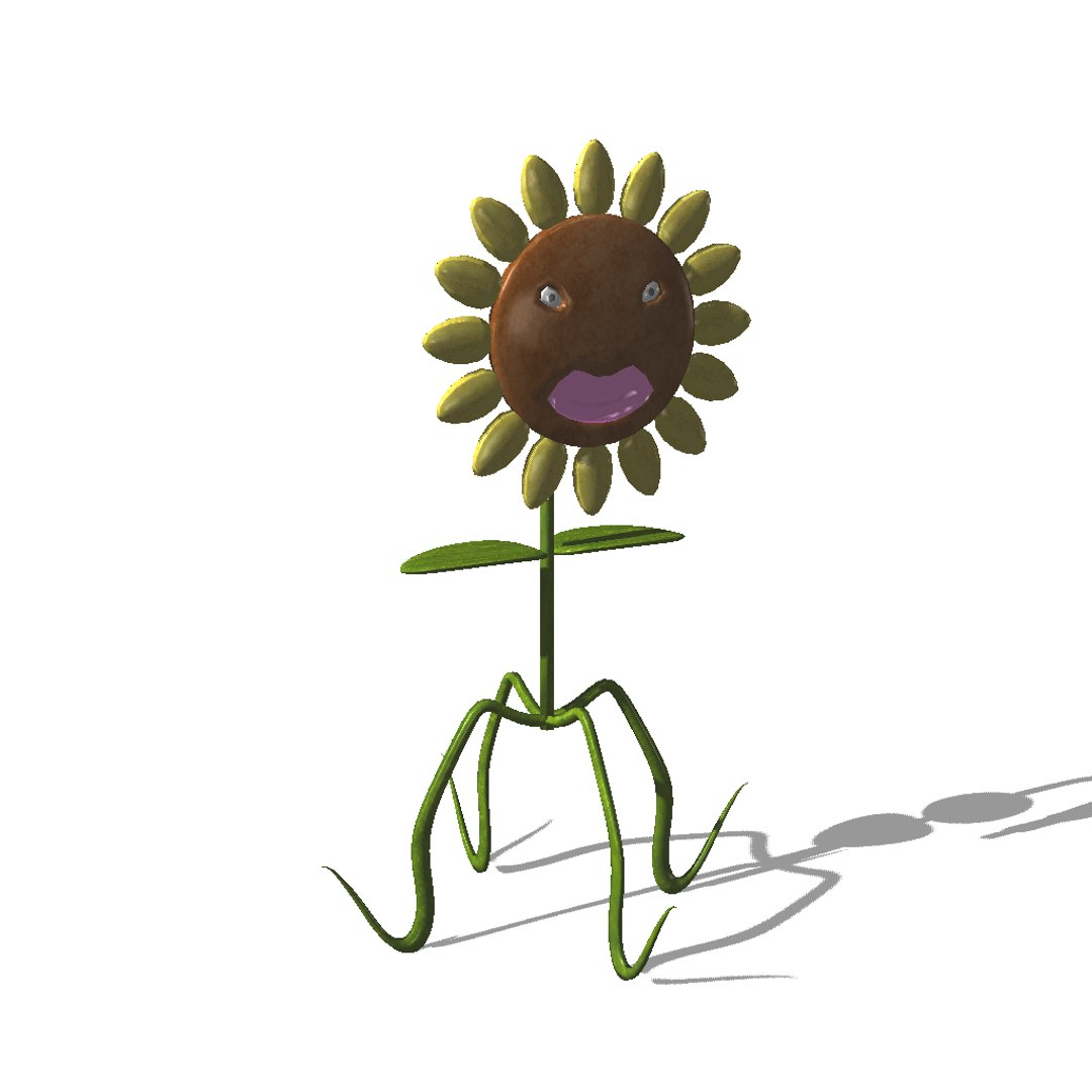3d sunflower character