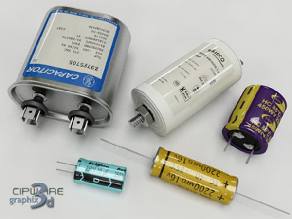 3d model electrolytic capacitors