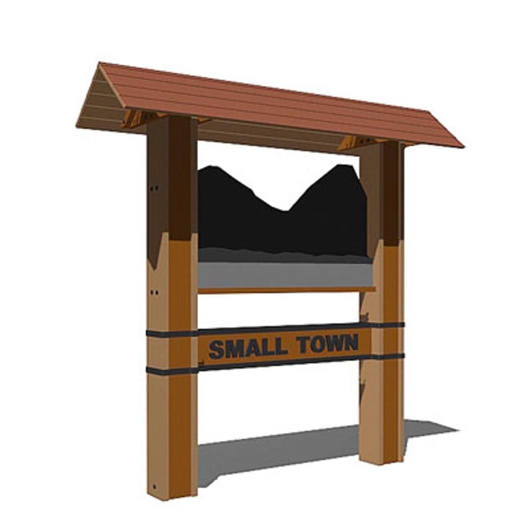 3d max town sign street