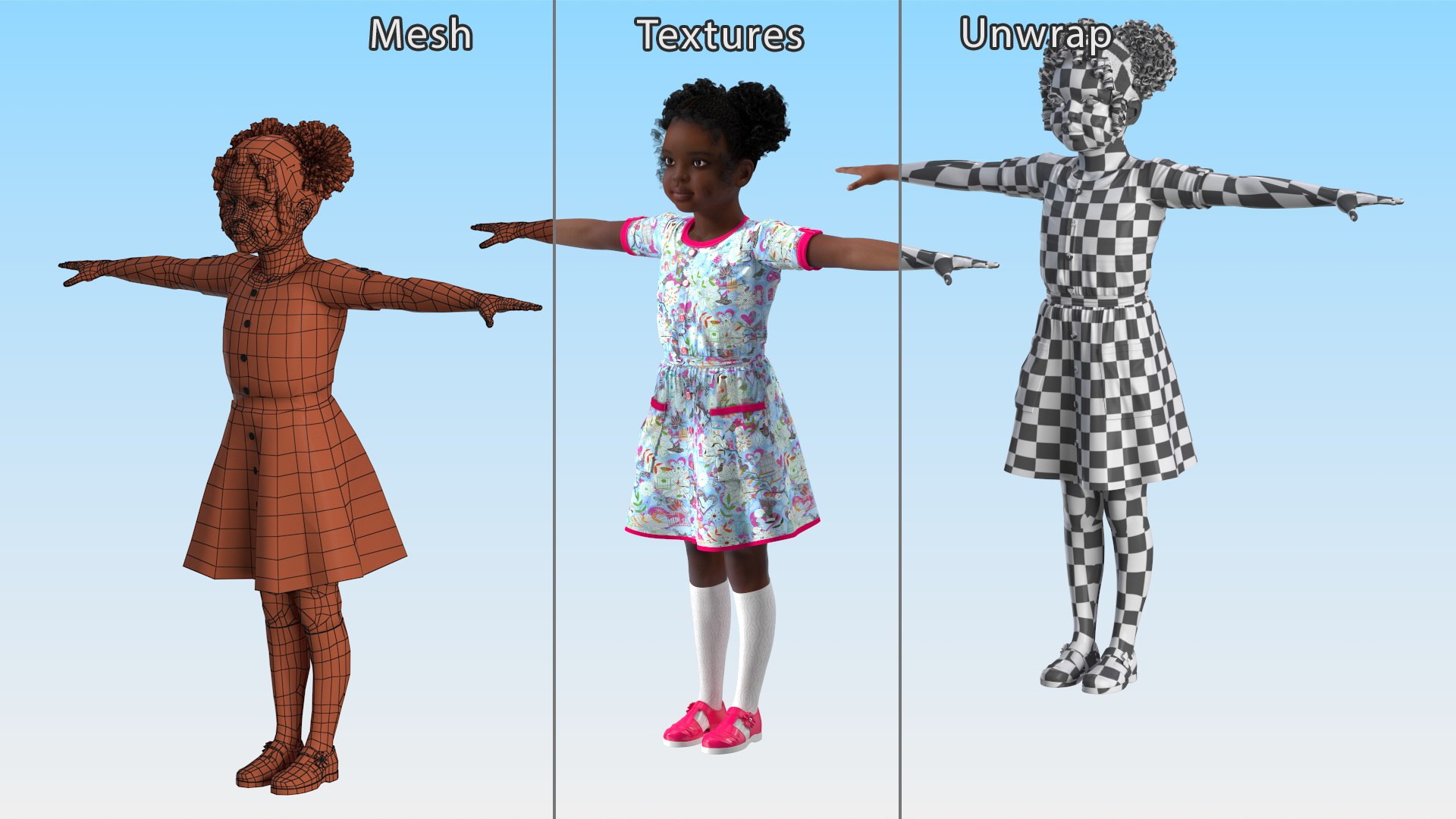 3D Everyday Style Black Girl Child Rigged model - TurboSquid 2089878