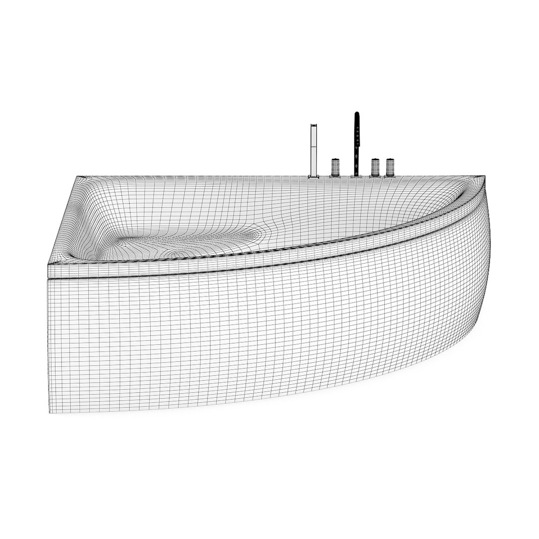 Large corner bath 3D model - TurboSquid 1198394