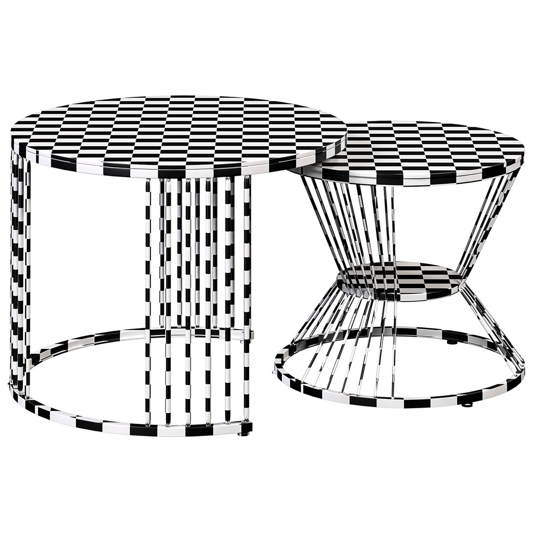 3D Model Modern White Nesting Coffee Tables By Homary - TurboSquid 1958527