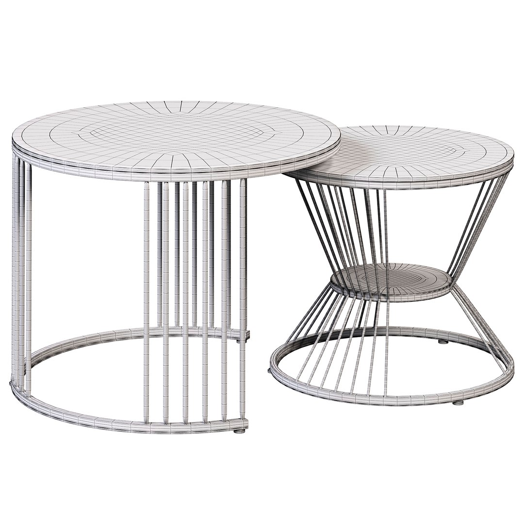 3D Model Modern White Nesting Coffee Tables By Homary - TurboSquid 1958527