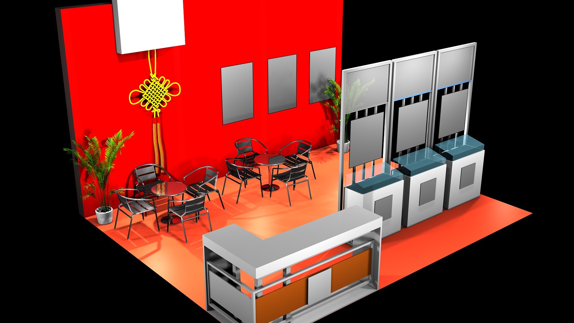 3D 3 Side Open Stand Model - TurboSquid 1995605