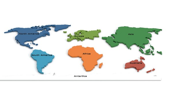 modelo 3d mapa del mundo continentes - TurboSquid 1269609