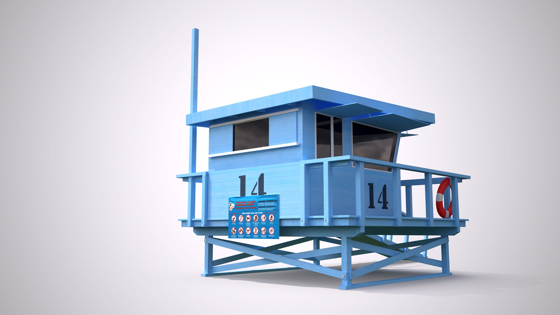 3D Lifeguard House Guard Model - TurboSquid 1652203