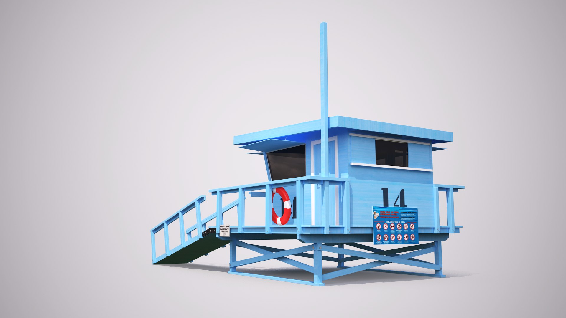 3D Lifeguard House Guard Model - TurboSquid 1652203