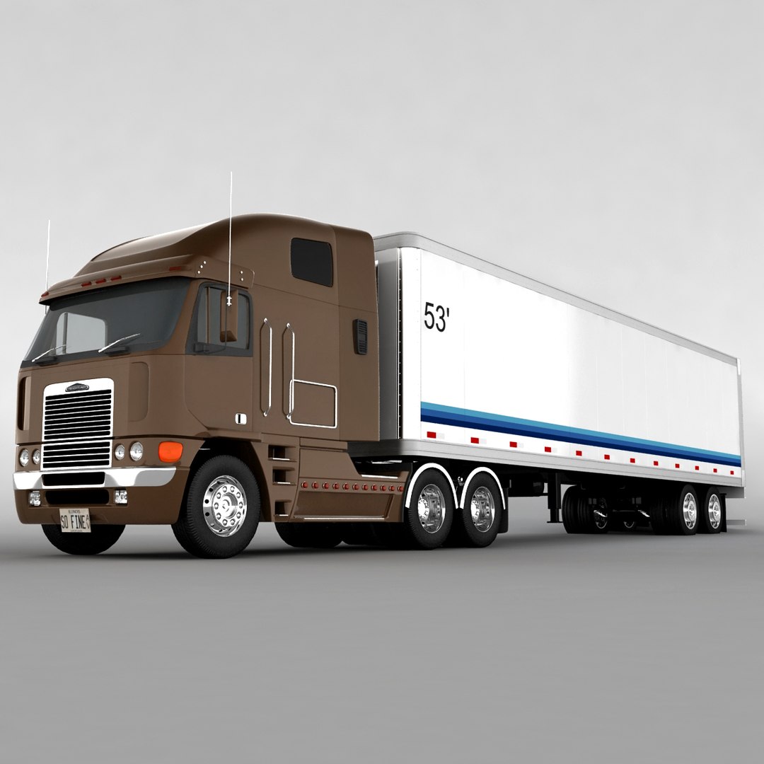 freightliner argosy trailer 3d max