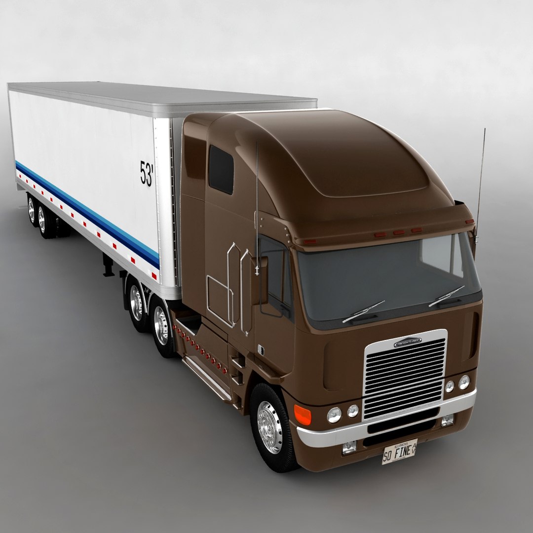 freightliner argosy trailer 3d max