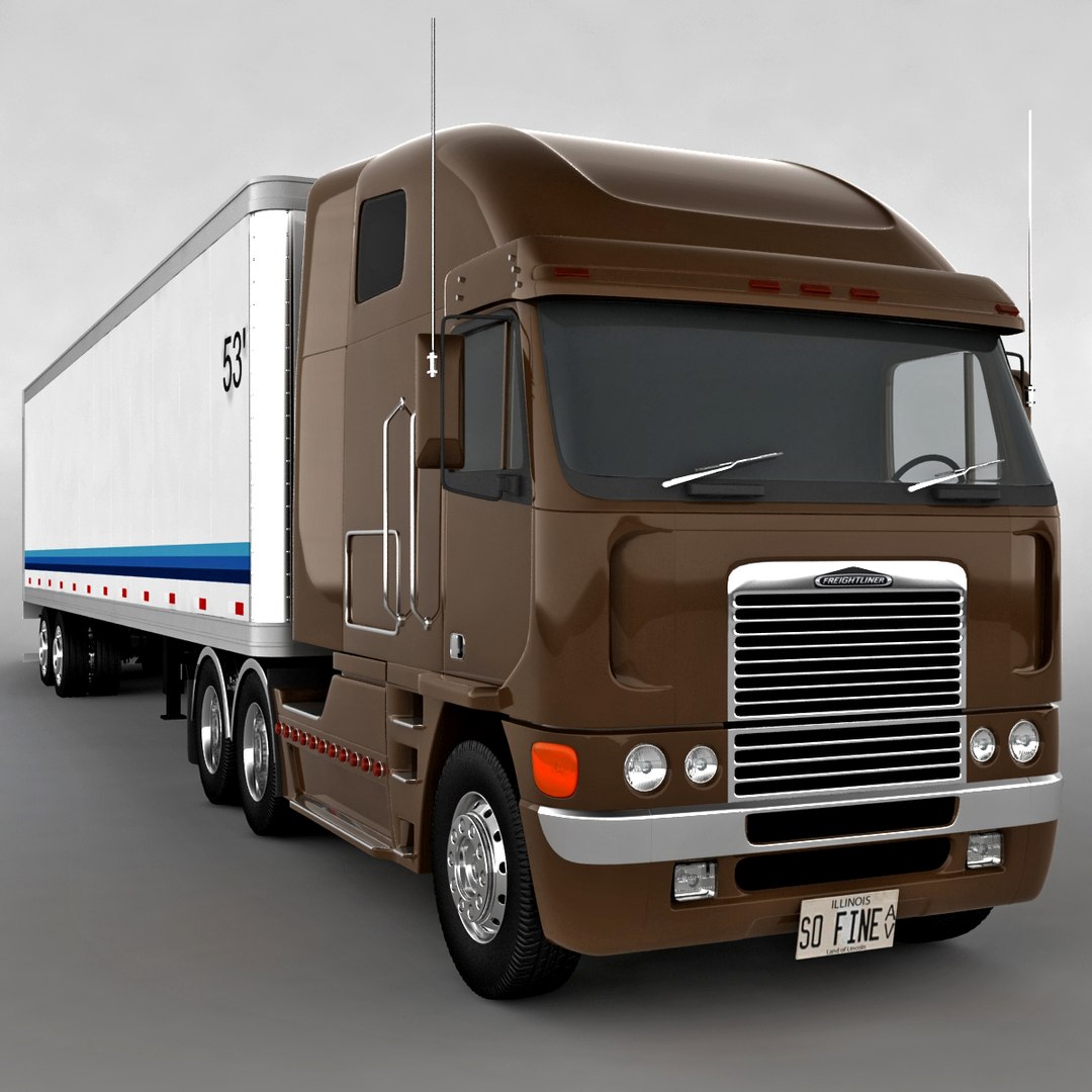 freightliner argosy trailer 3d max