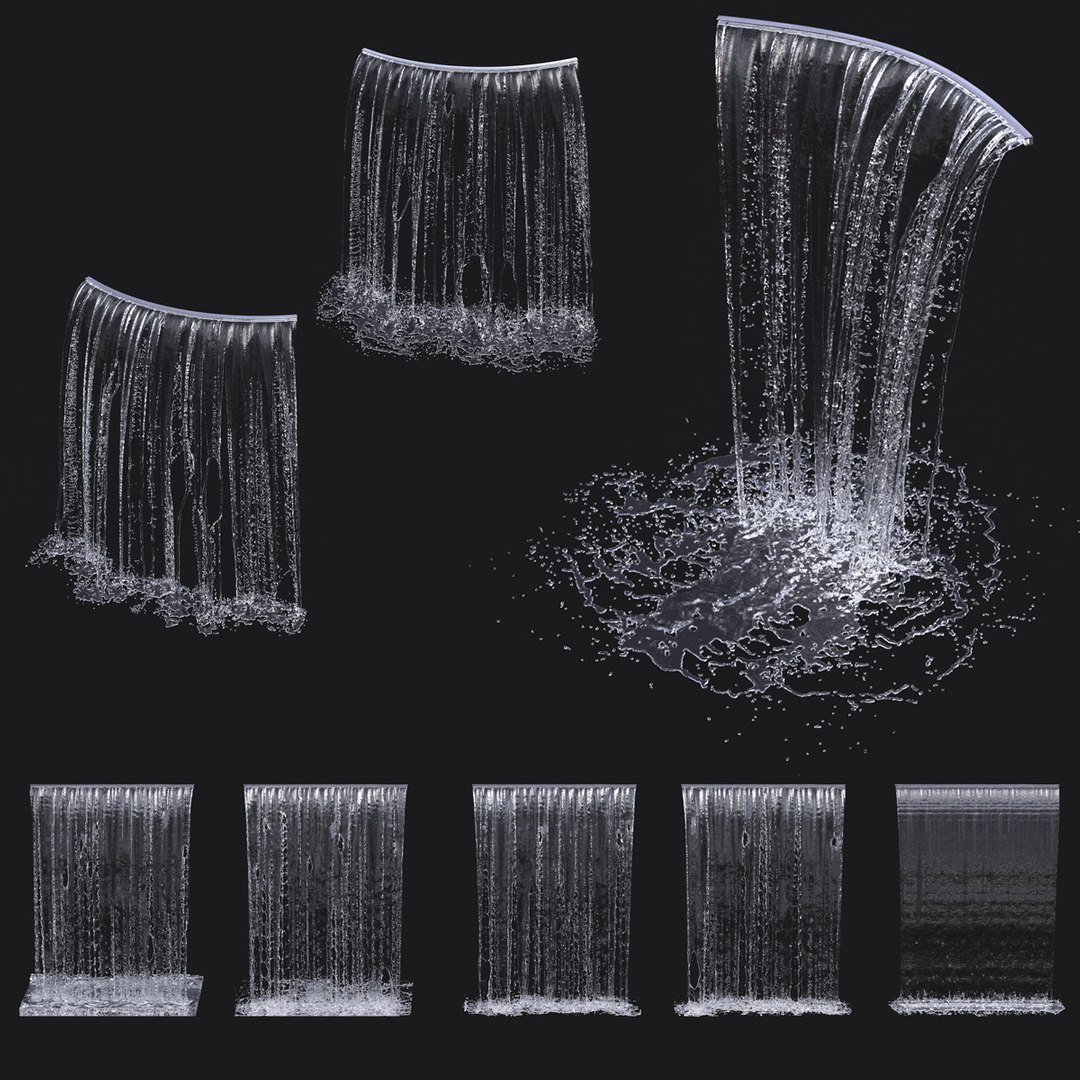 Wall Fountains 8 Big Cascade 3D Model - TurboSquid 1929299