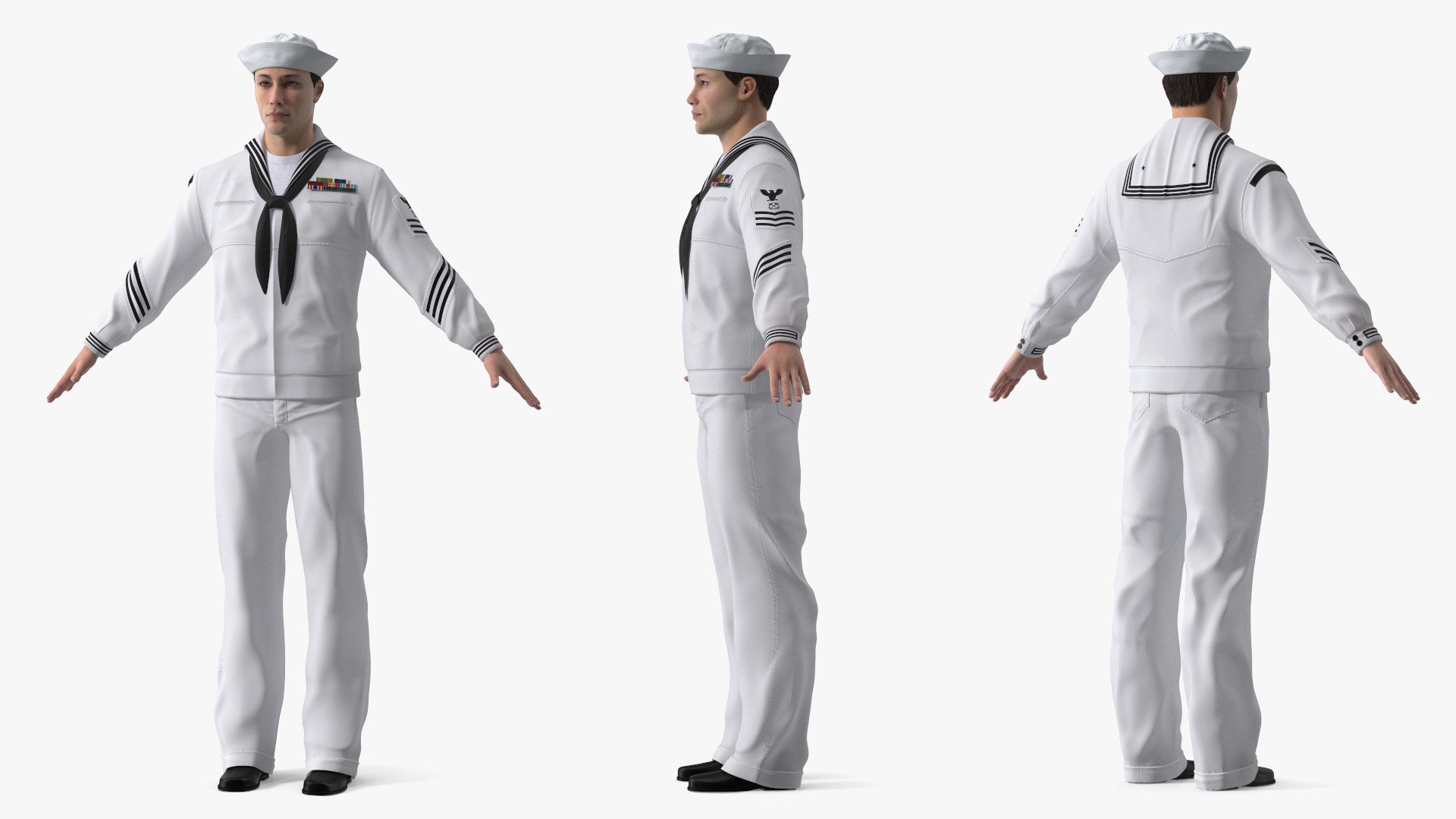 3D Model US Navy Sailor A-Pose - TurboSquid 2391413