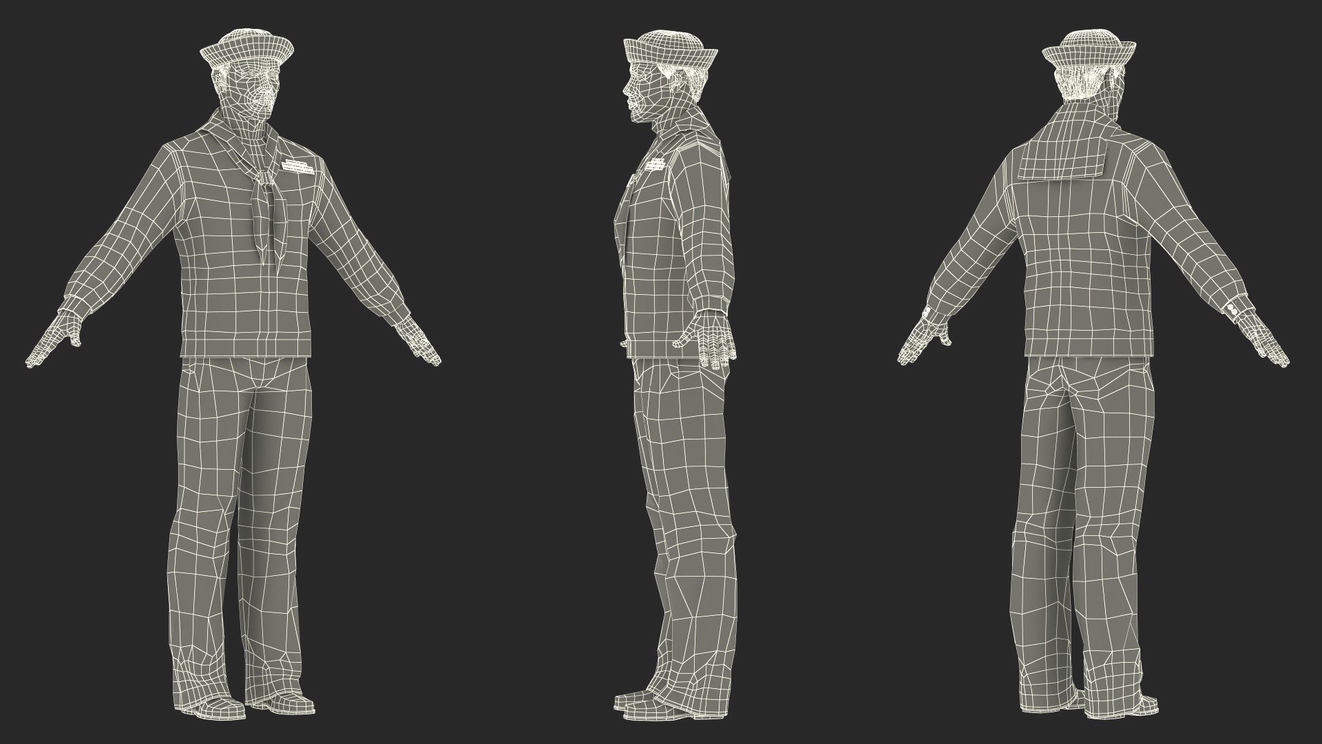 3D Model US Navy Sailor A-Pose - TurboSquid 2391413