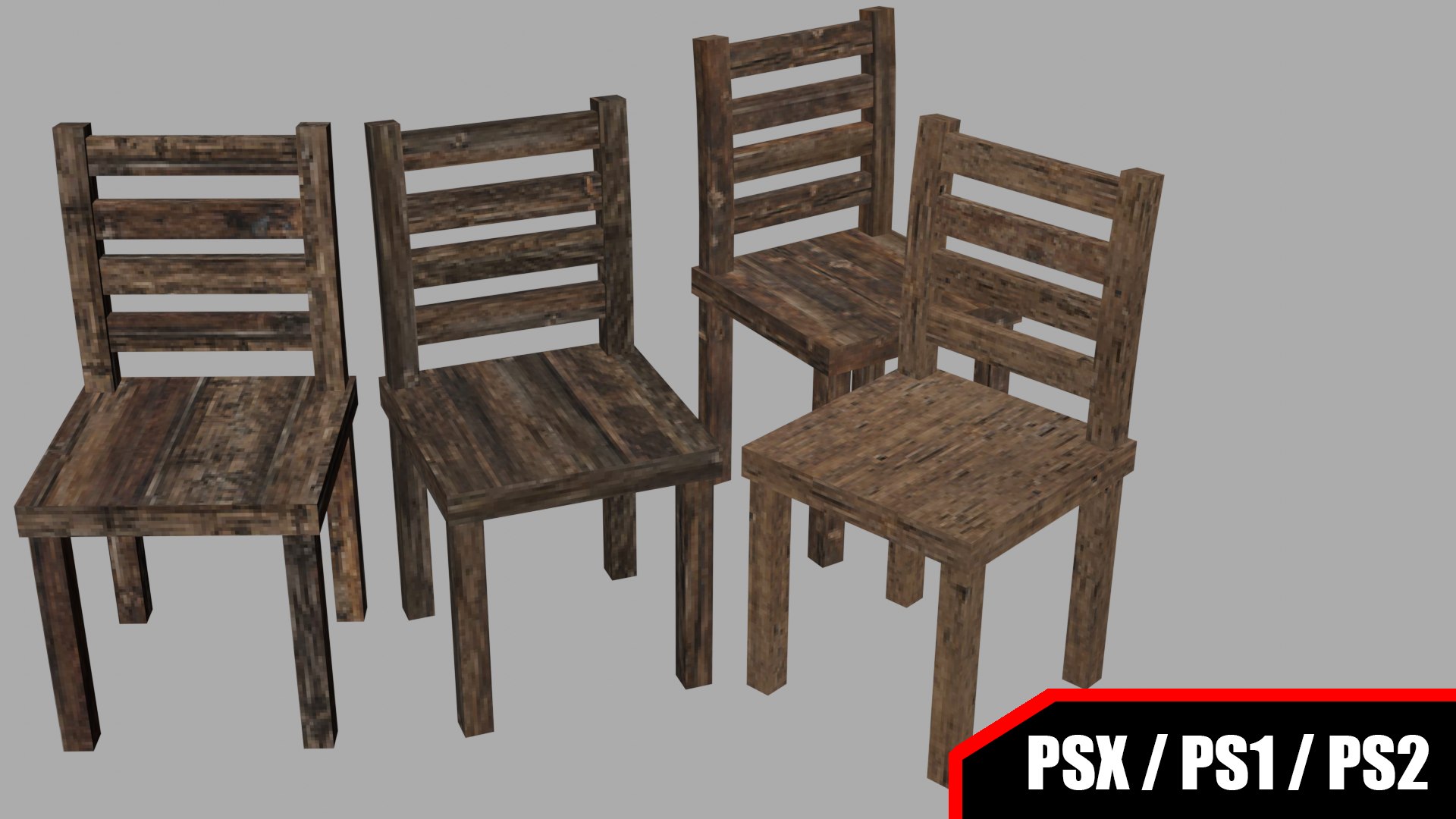 PSX - PS1 - Wooden Chair - Low Poly 3D - TurboSquid 2281058